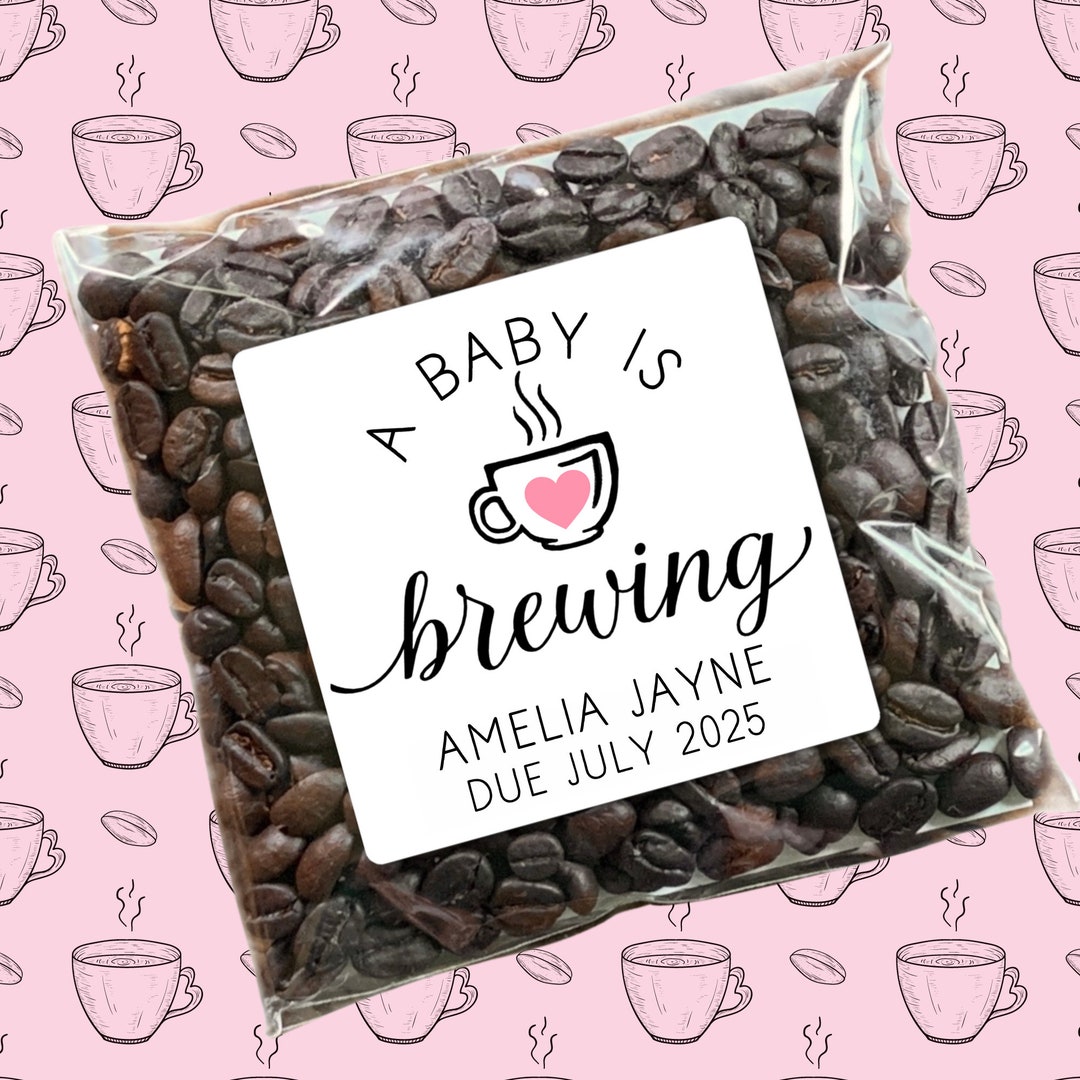 Personalized Baby Shower Favors- A Baby is Brewing Labels for Coffee or ...