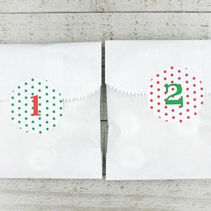Advent Calendar Kit- Christmas Countdown Stickers and Optional Favor ...