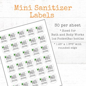 Holiday Favor Labels - 30 Personalized Mini Sanitizer Labels for ...