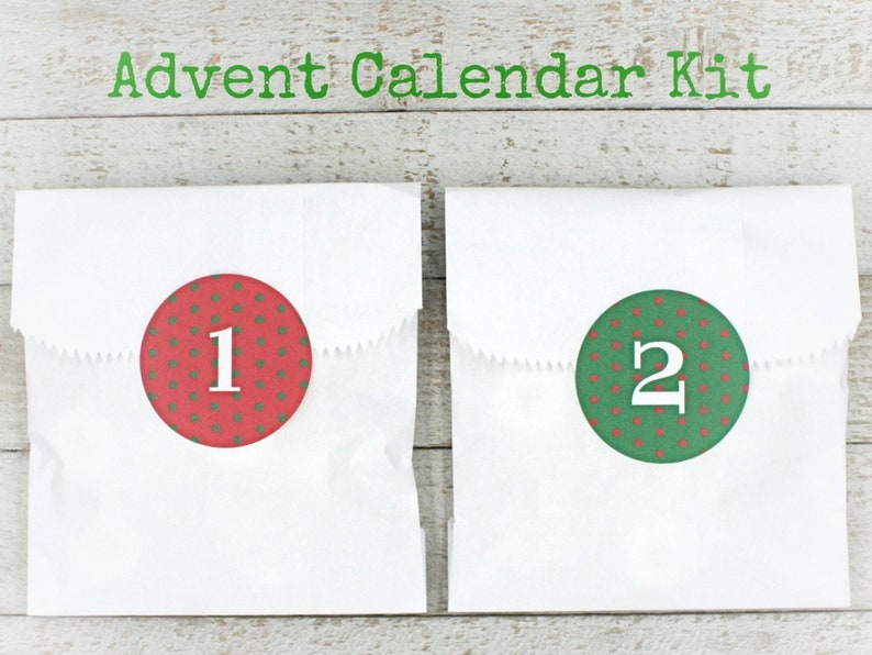 Advent Calendar Kit Christmas Countdown Stickers and Favor - Etsy
