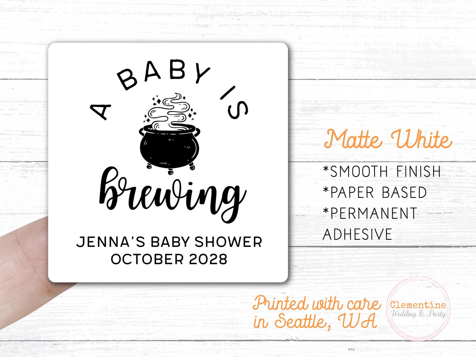 Personalized Baby Shower Favor Labels - Halloween Theme, A Baby is ...