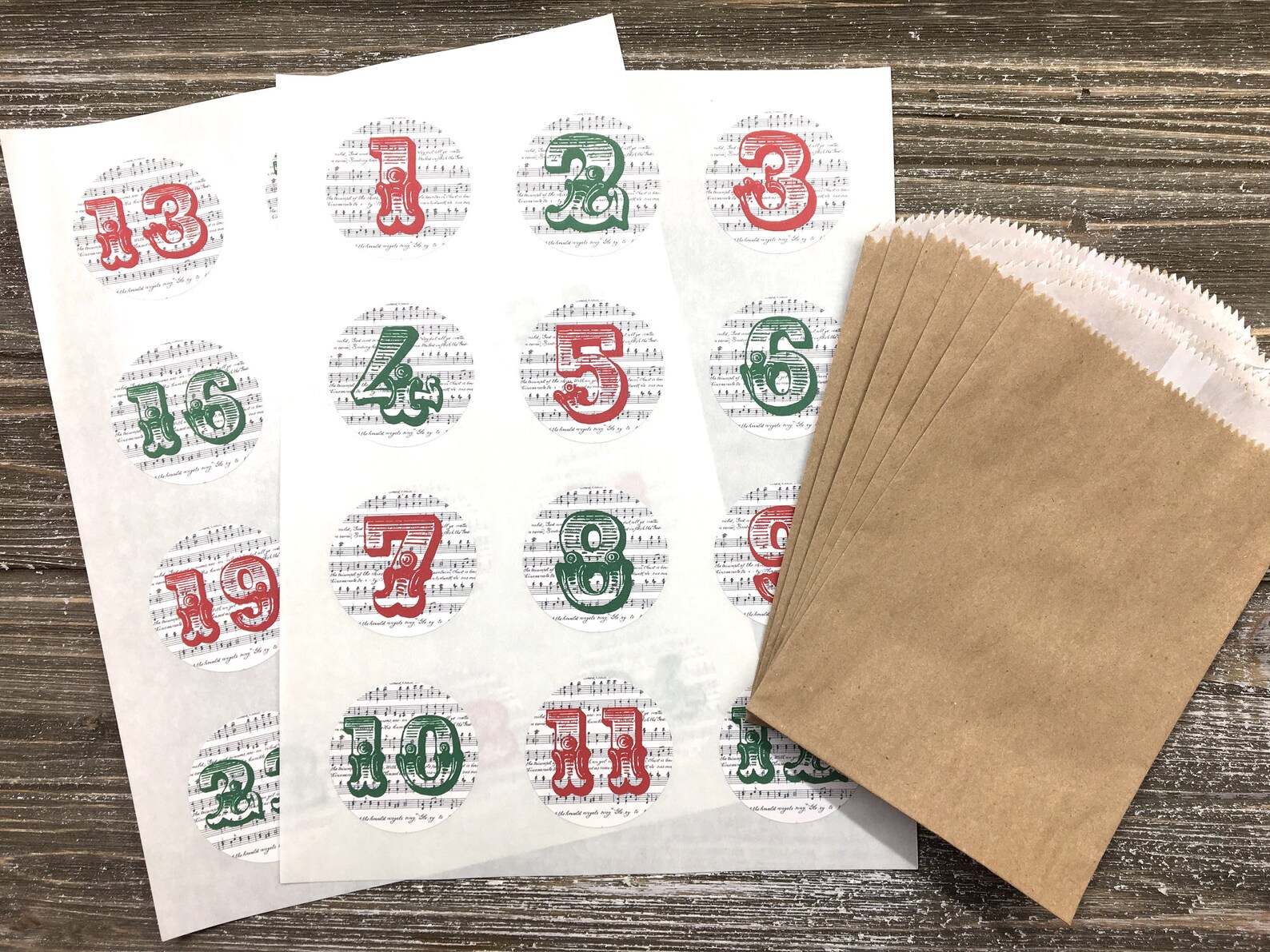 Advent Calendar Kit Christmas Countdown With Stickers and - Etsy