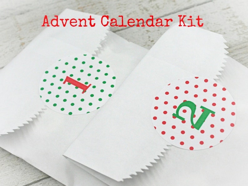 Advent Calendar Kit Christmas Countdown Stickers and Favor - Etsy