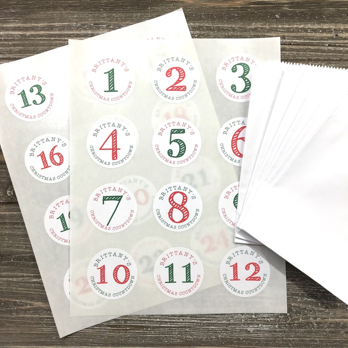 Personalized Advent Calendar Kit Christmas countdown set | Etsy