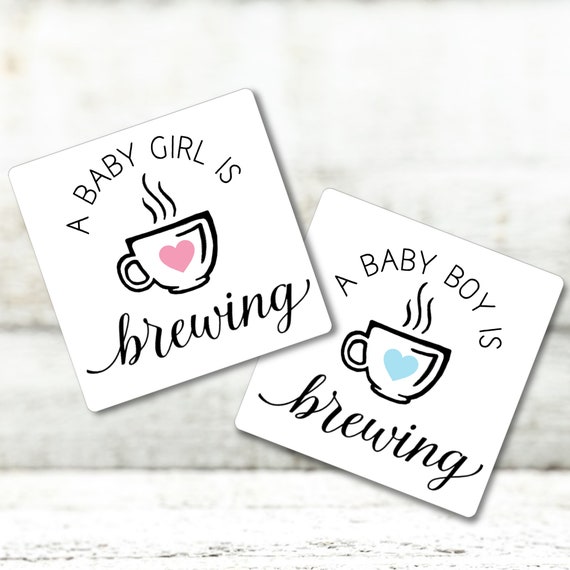 Baby Boy Is Brewing Stickers A Baby Is Brewing Etsy