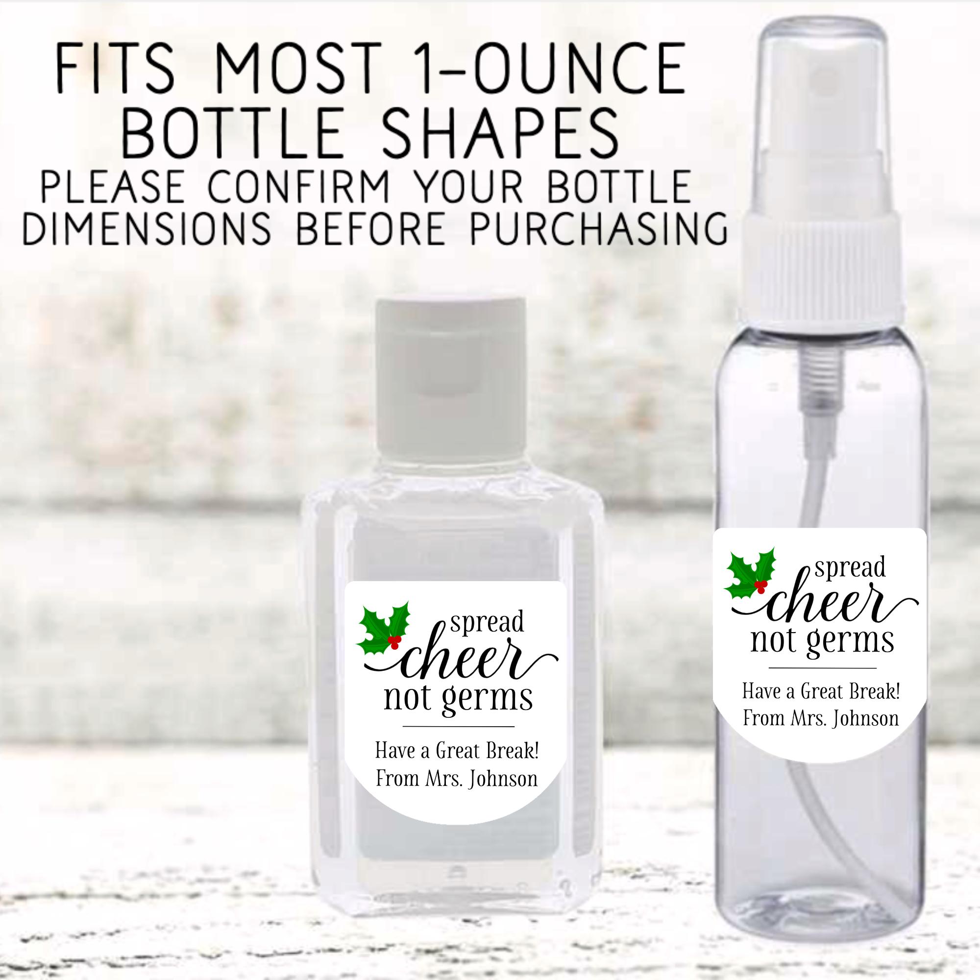 Holiday Favor Labels - 30 Personalized Mini Sanitizer Labels for ...