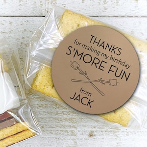 Personalized S'mores Birthday Party Favors - Labels and Bags, Gift Wrap ...