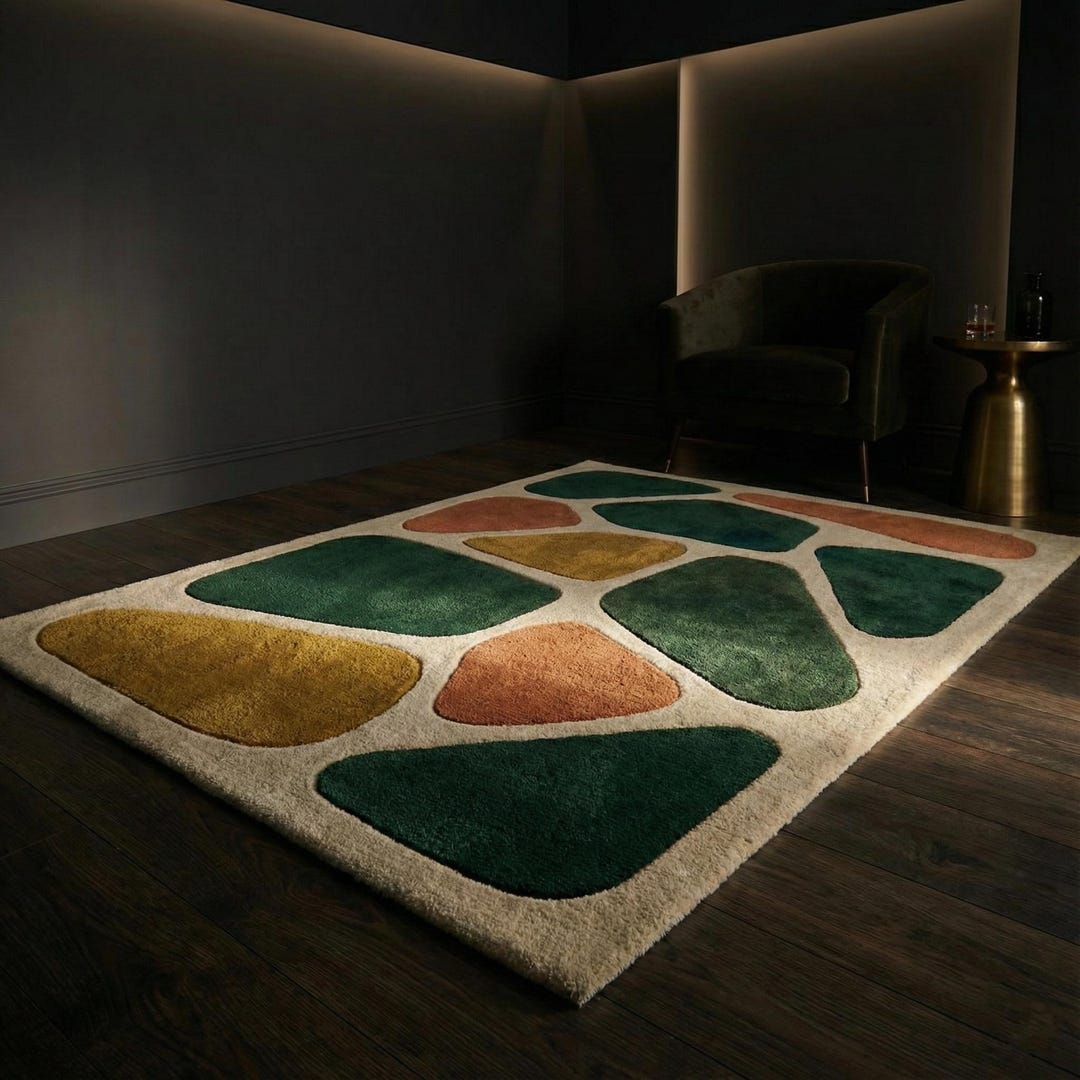 Modern Earth Tone Wool Rug | Handmade Abstract Area Rug - Etsy