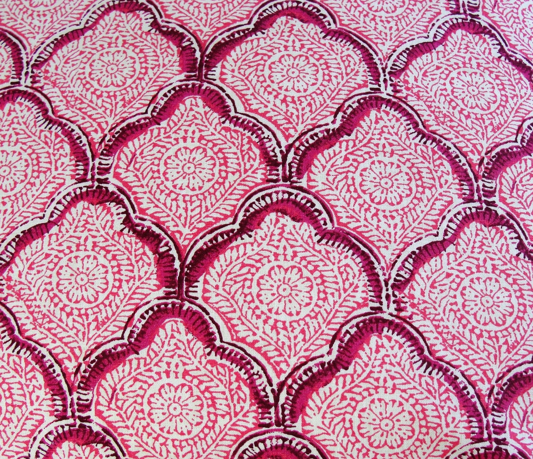 Pink Raspberry Batik Kravet Decorative Pillow Cover Designer Wood Block ...