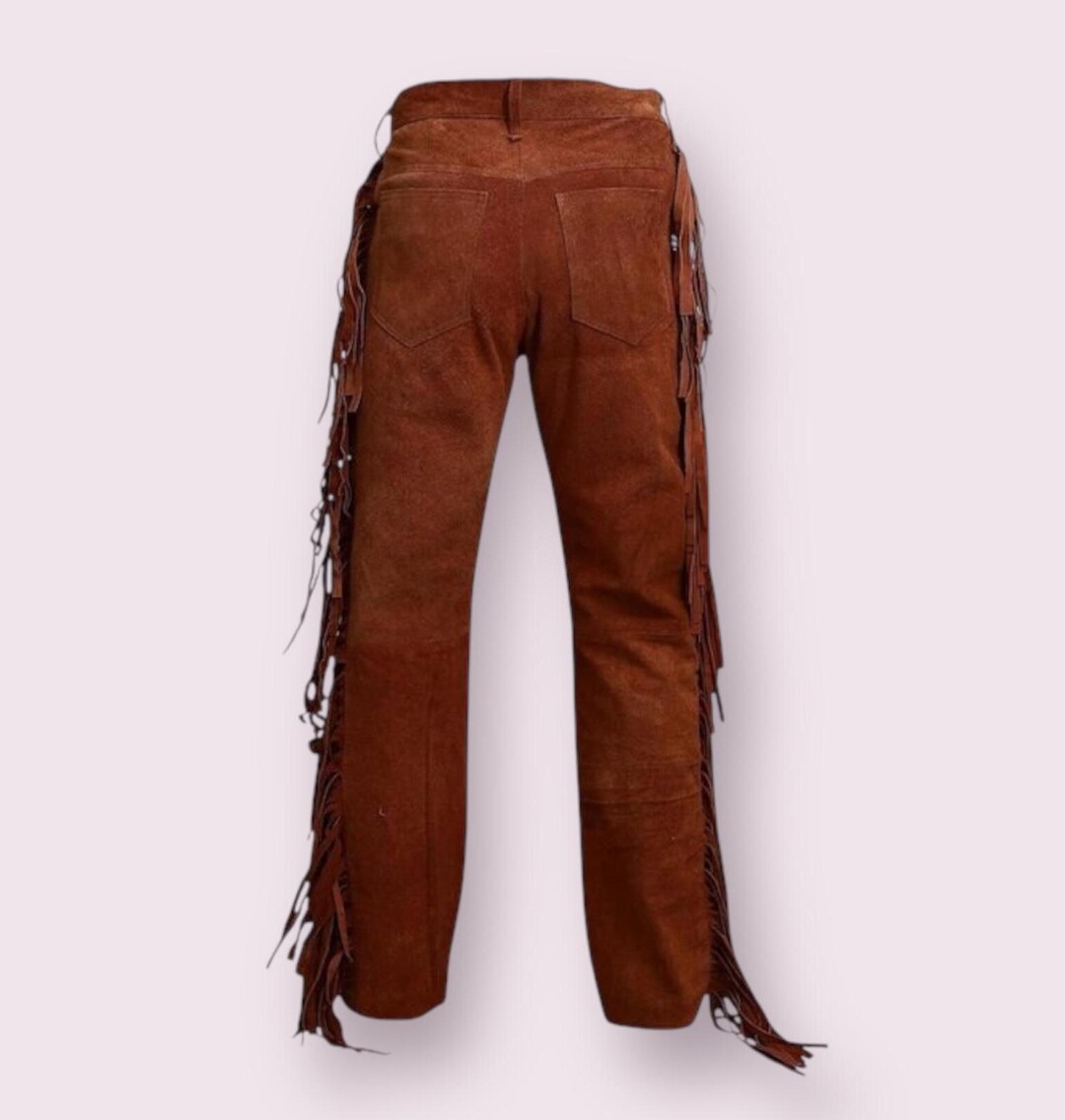 Native American Western Wear Cowboy Unique Buckskin Leather Pant, Men ...