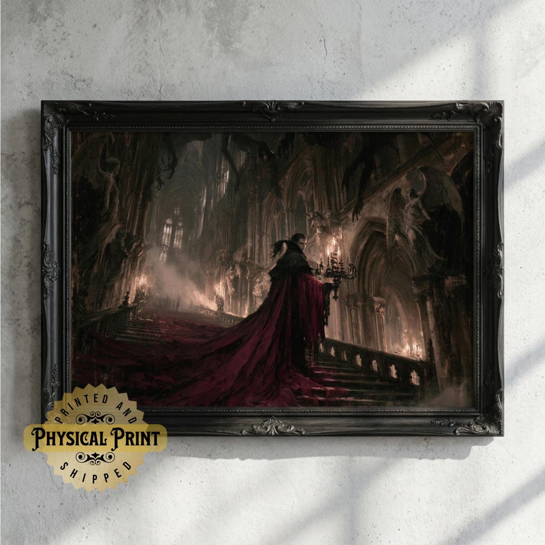 Dracula's Ascent Wall Art Unframed Print, Gothic Vampire Castle Poster ...