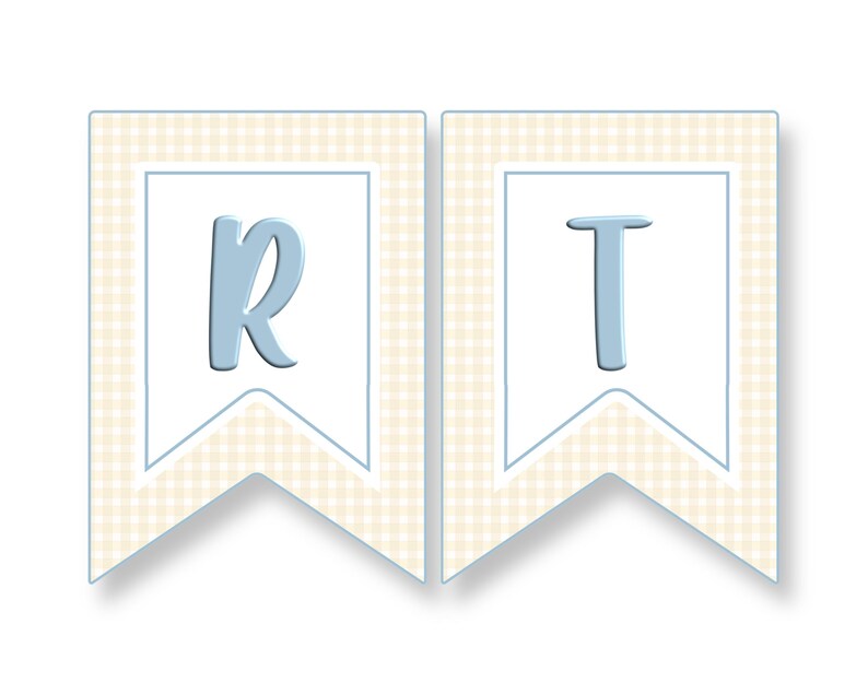 Printable Blue Bunny First Birthday Bunting Banner | 5x7" PDF | Animal ...