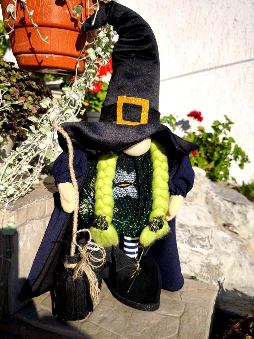 Warlock Witch Gnome Decor, Handmade Artisan Figure, Rare Gift Home ...
