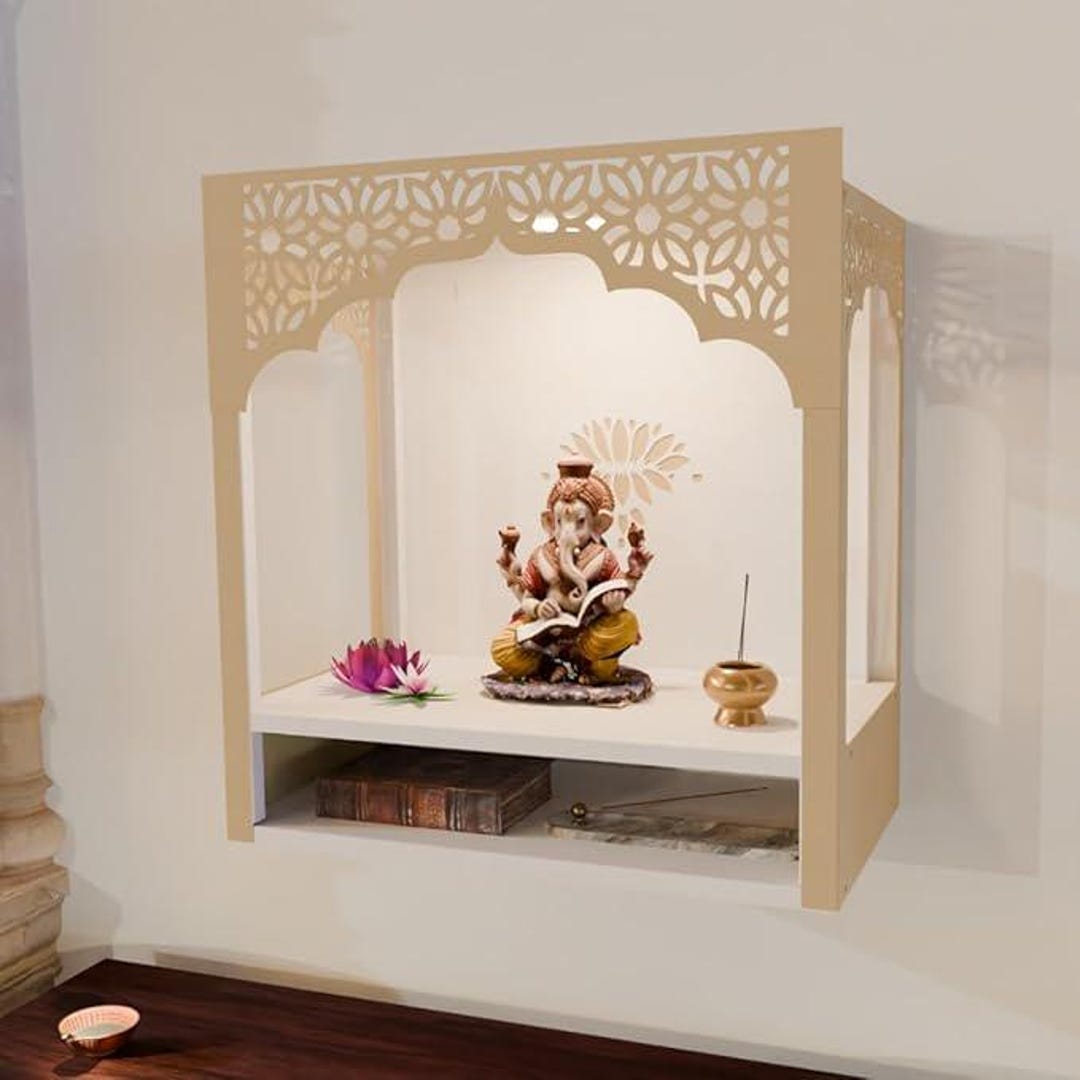 Metal Mandir With Spotlight Biggest Mandir With Extra Storage 19 X 18 X ...