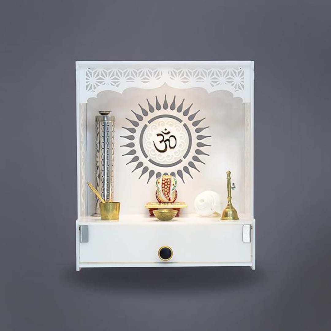 Acrylic Home Temple Mandir With LED Light - Wall Mounted Temple - Etsy