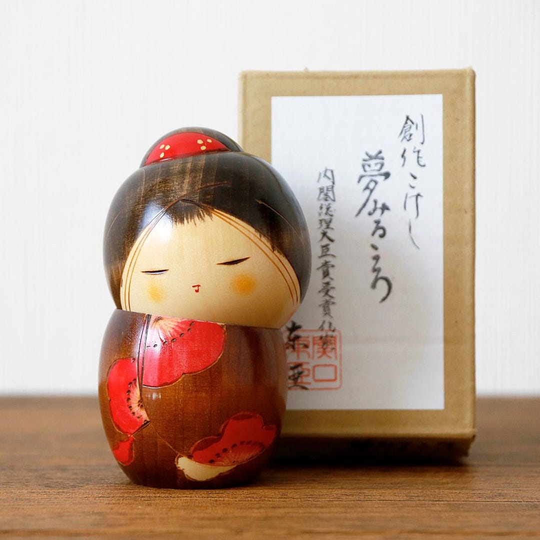 Toa Sekiguchi Kokeshi (12cm / 5in), “yumemiru Koro”, Vintage Creative ...