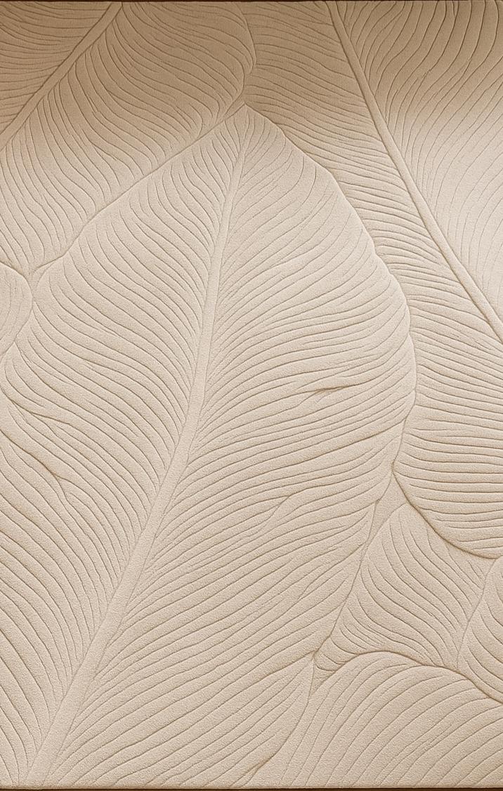 Luxury Hand-tufted Wool Carved Leaf Design Rug – Neutral Beige Modern ...