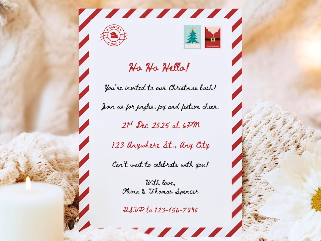 Christmas Party Invitation Template | Printable Holiday Invite ...