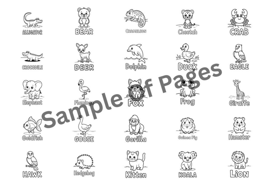 50 Printable Animal Coloring Pages | Kids & Adults Coloring Book ...