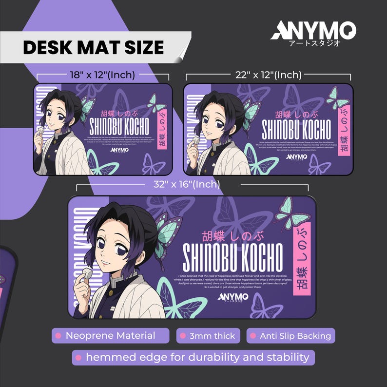 Demon Slayer SHINOBU KOCHO Desk Mat| Mouse Pads | Mouse Pad Anime ...