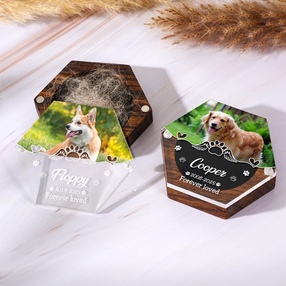 Pet Hair Keepsake Box,custom Pet Fur Box,dog Teeth Memorial Gift ...