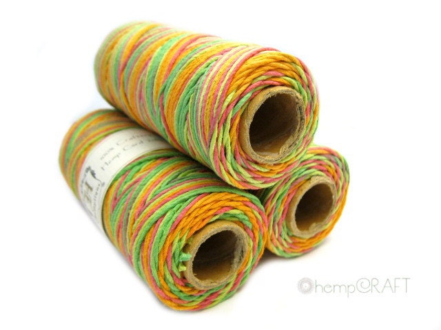 Neon Hemp Twine Multicolor Variegated 1mm Hemp Craft Cord | Etsy