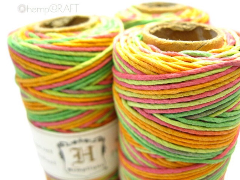 Neon Hemp Twine Multicolor Variegated 1mm Hemp Craft Cord | Etsy