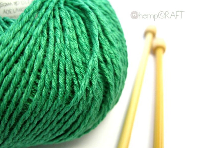 Hemp Cotton Yarn Emerald Green DK Weight 130yd | Etsy