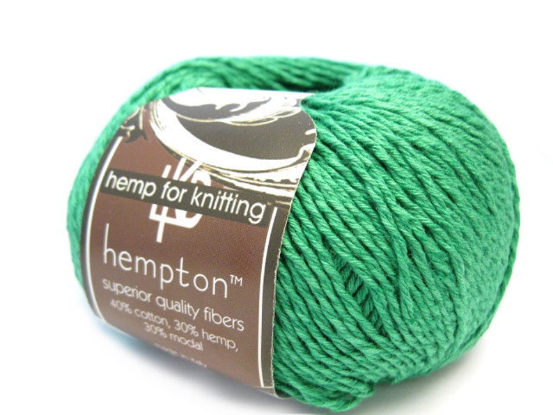 Hemp Cotton Yarn Emerald Green DK Weight 130yd | Etsy