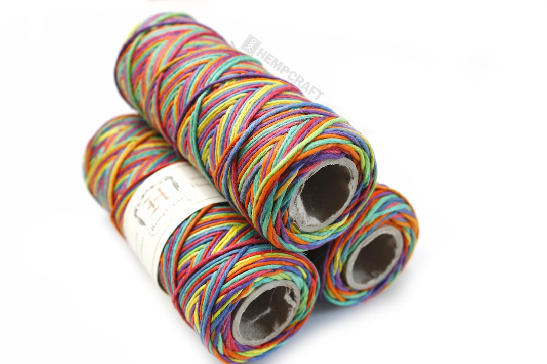 Rainbow Hemp Twine Multicolor 1mm High Quality Colored Hemp - Etsy