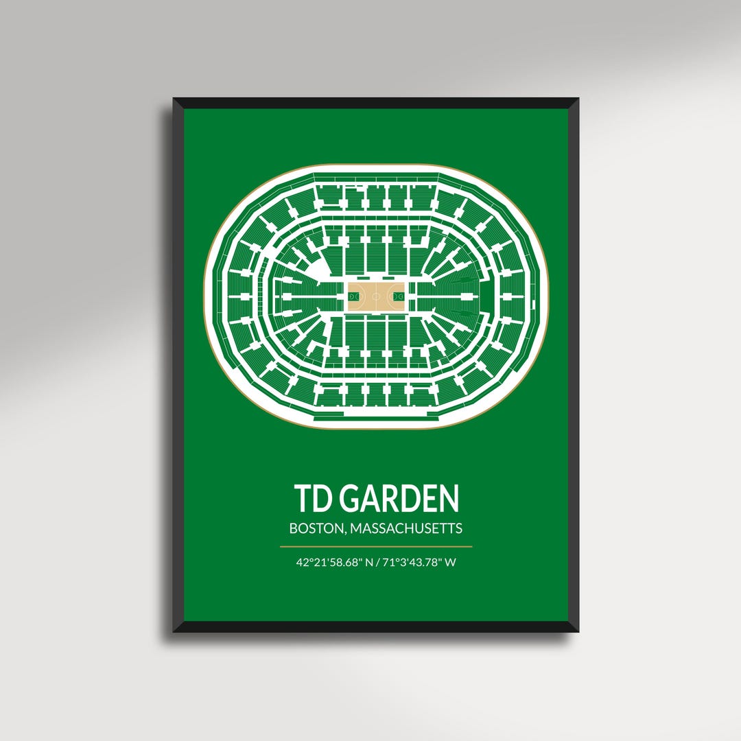 Minimalist Poster TD Garden – Vector Art of the Boston Celtics Stadium ...