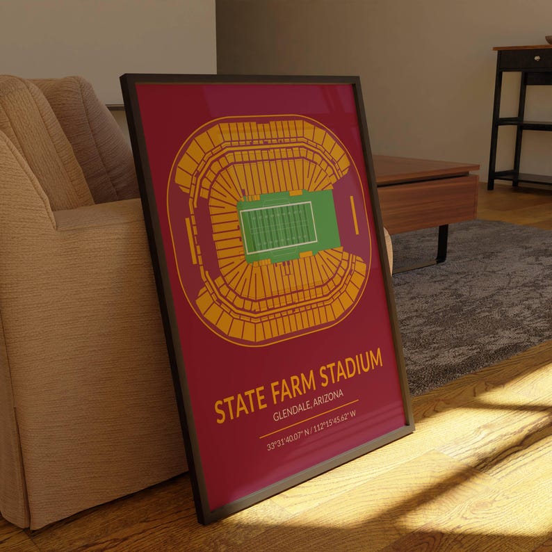 Minimalist Poster State Farm Stadium – Vector Art of the Arizona ...