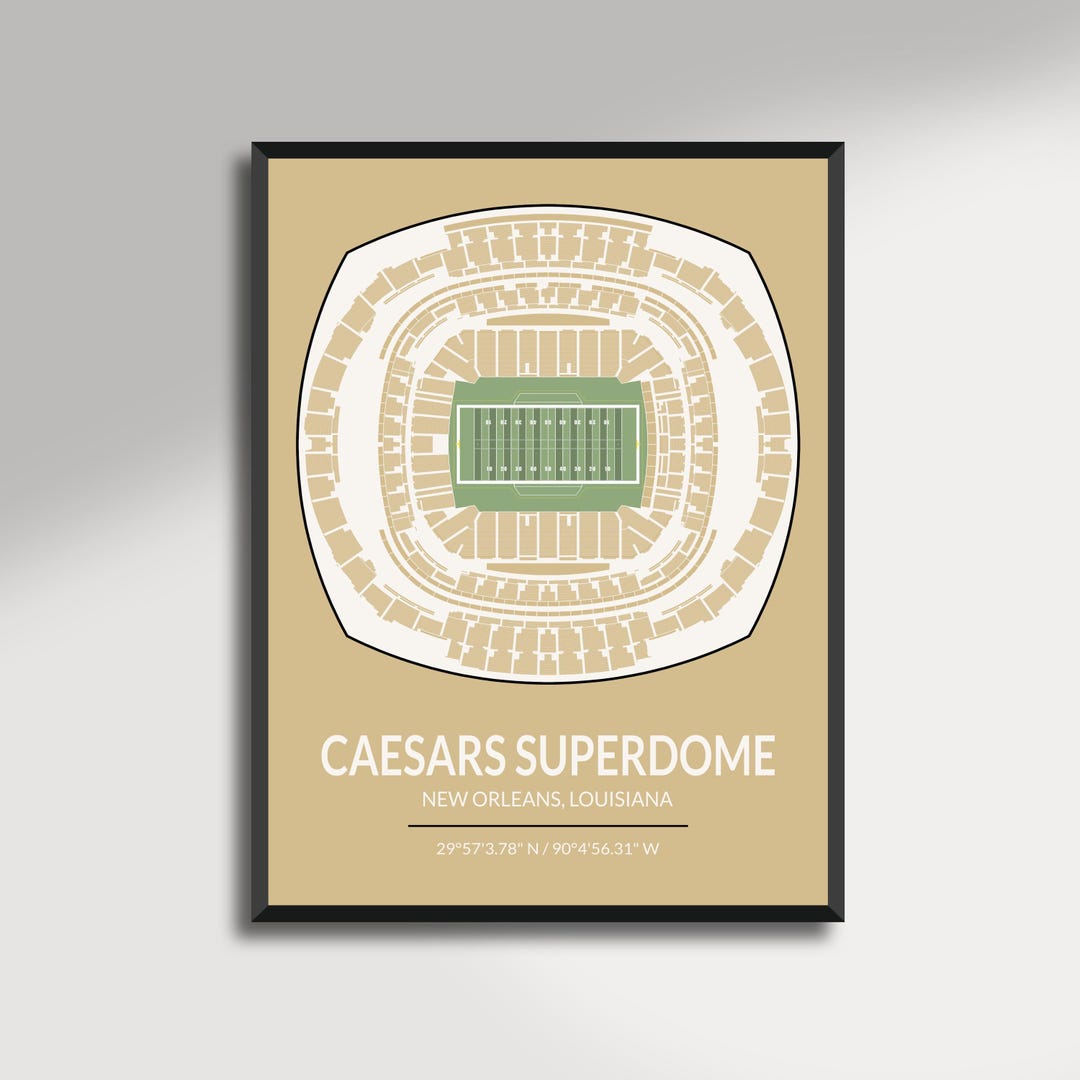 Minimalist Poster Caesars Superdome – Vector Art of the New Orleans ...