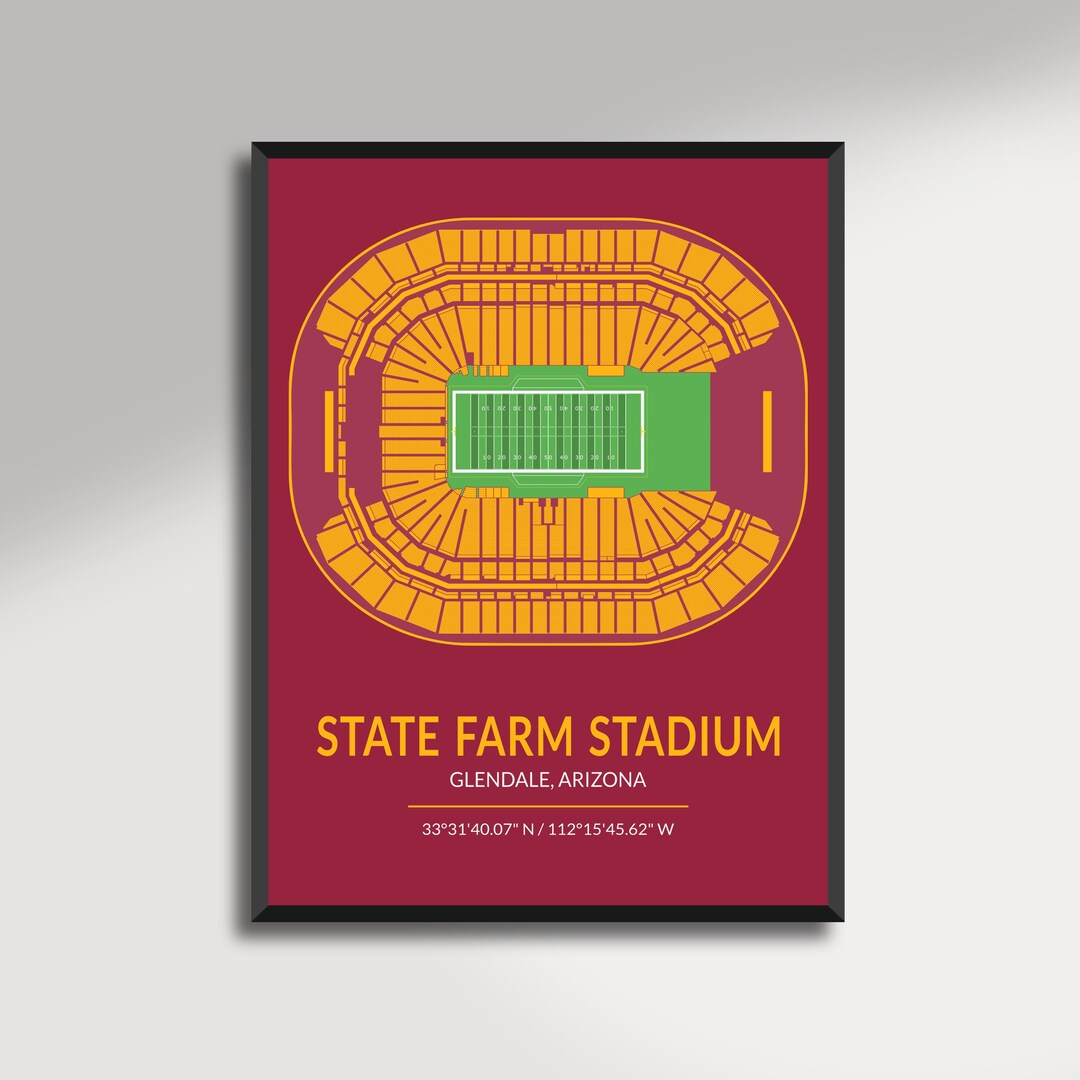Minimalist Poster State Farm Stadium – Vector Art of the Arizona ...