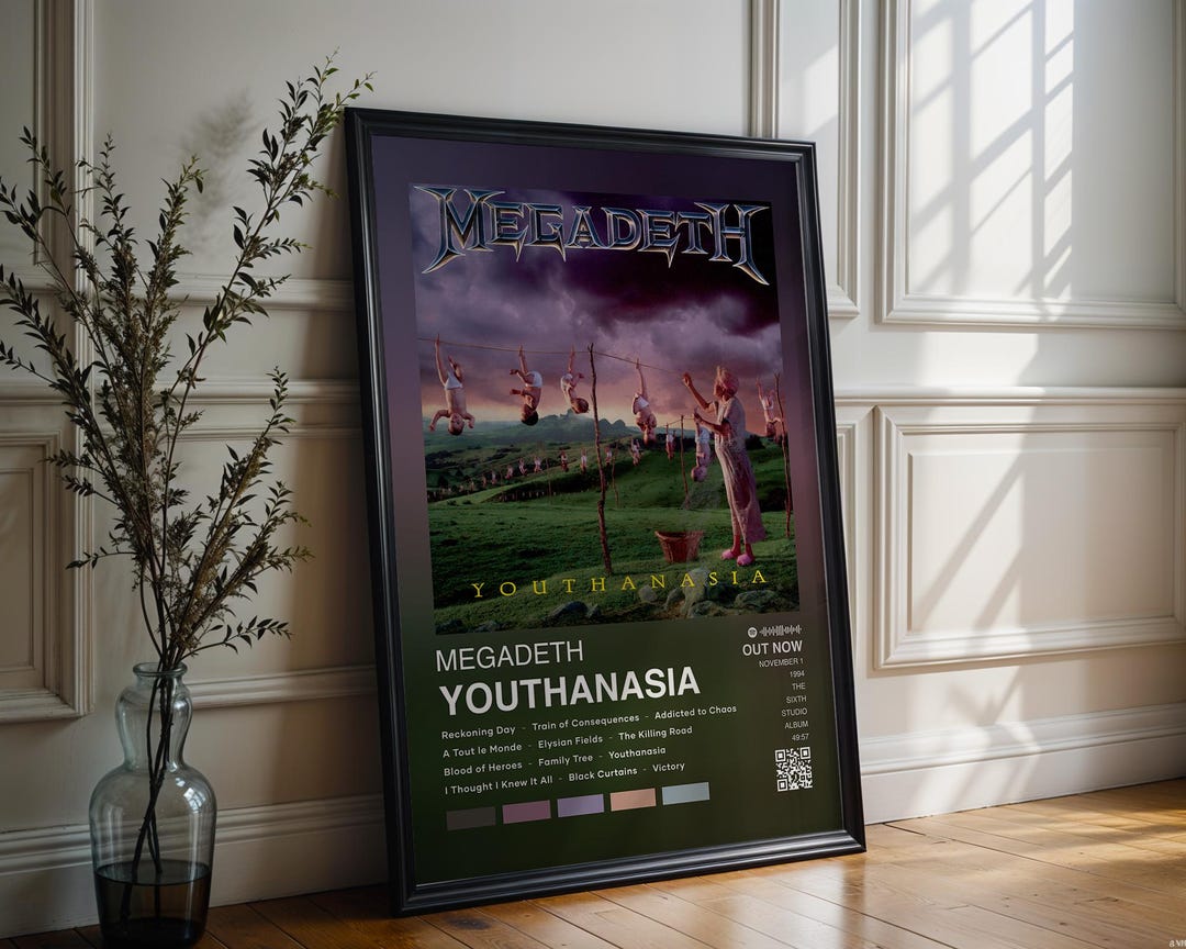 Megadeth Poster | Youthanasia Poster | 4 Color | Album Cover Poster ...