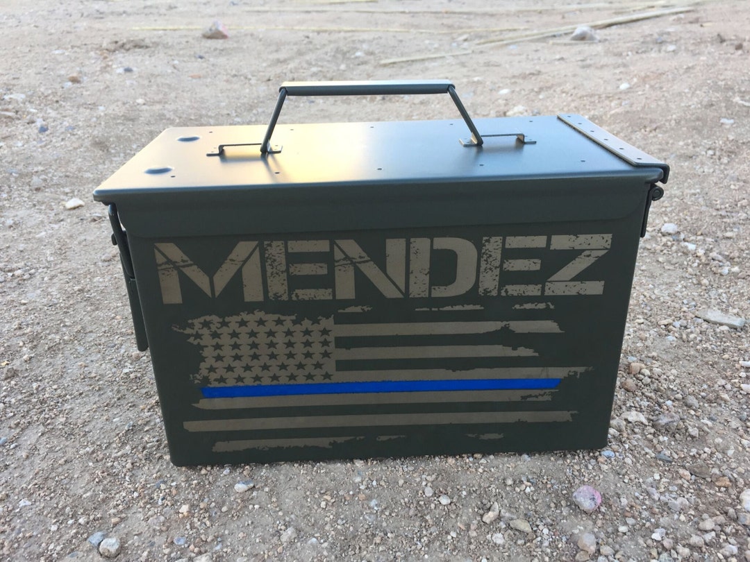Engraved Ammo Box Police Officer Law Enforcement Badge Cop Fireman EMT ...