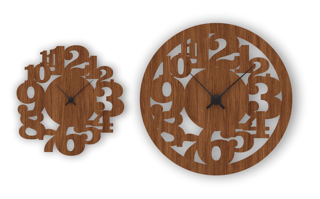 Laser Cut Wall Clock Design: Geometric CNC Template (digital Download ...