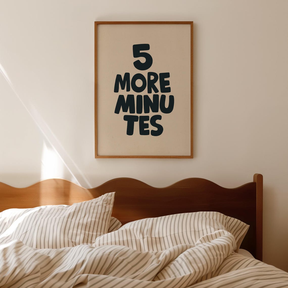 Quadro com citação inspiradora para dormir - Mais cinco minutinhos ...