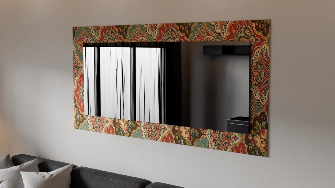 Printed Tempered Glass Rectangle Wall Mirror, Hallway Entryway Decor - Etsy