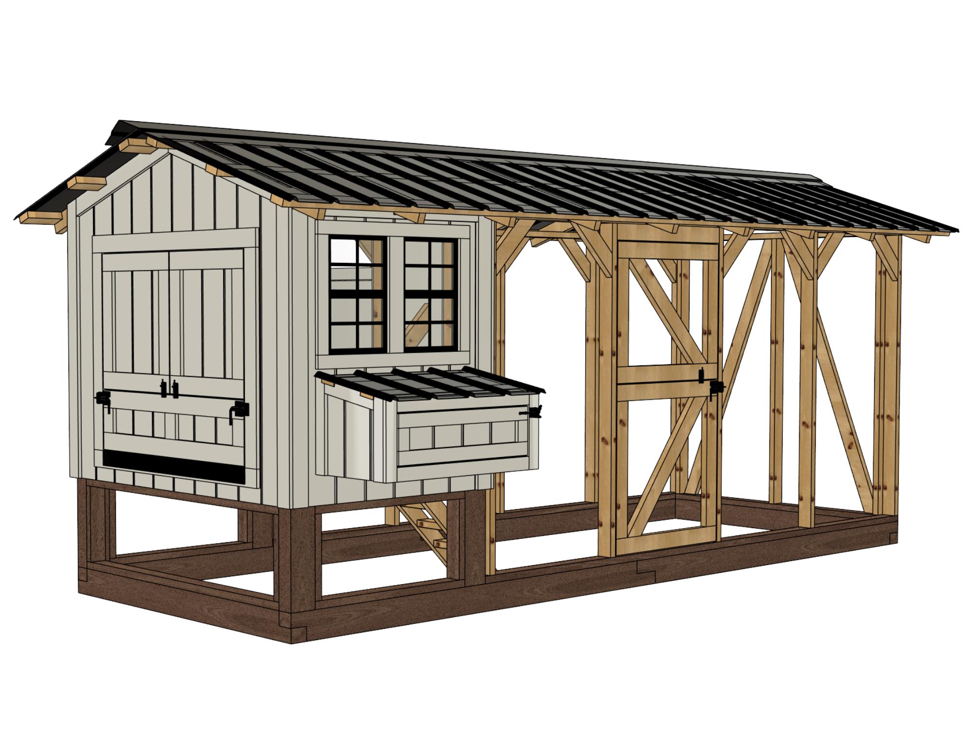 Backyard Hen House Design Plan Modern Farmhouse Style Coop Building ...