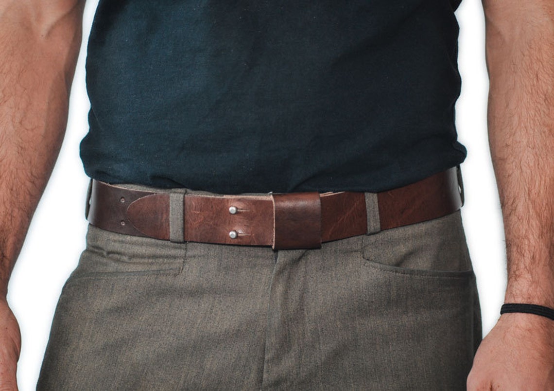 Buckless Handmade Leather Belt for Everyday | Etsy