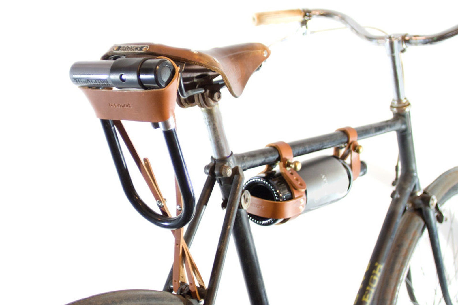 U-lock Holster for Kryptonite Bicycle Locks Leather D-lock Holder for a ...