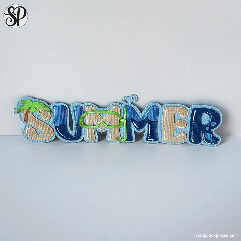 Summer Scrapbook Title, Scuba Diving Paper Piecing, Handmade Die Cut - Etsy