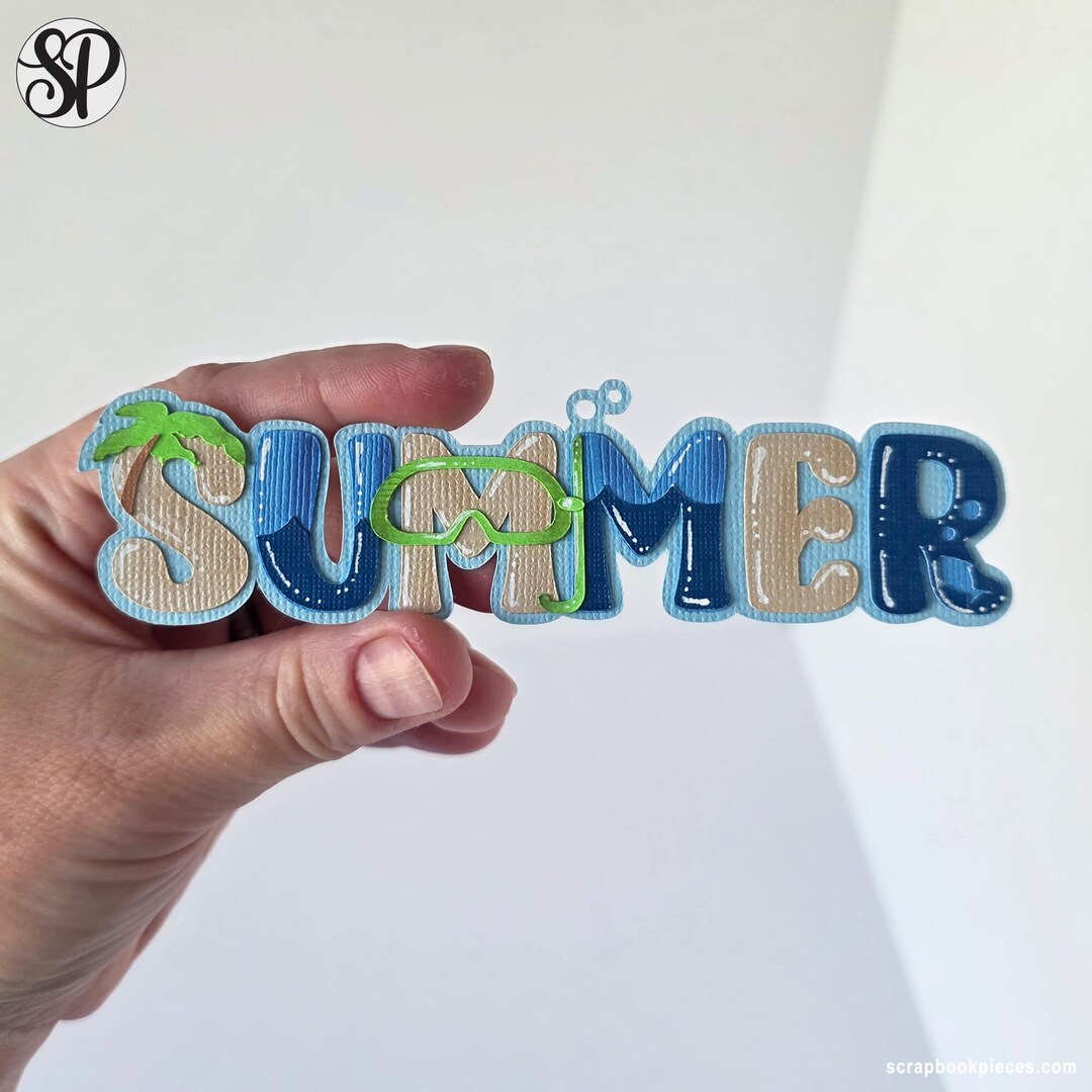 Summer Scrapbook Title, Scuba Diving Paper Piecing, Handmade Die Cut - Etsy