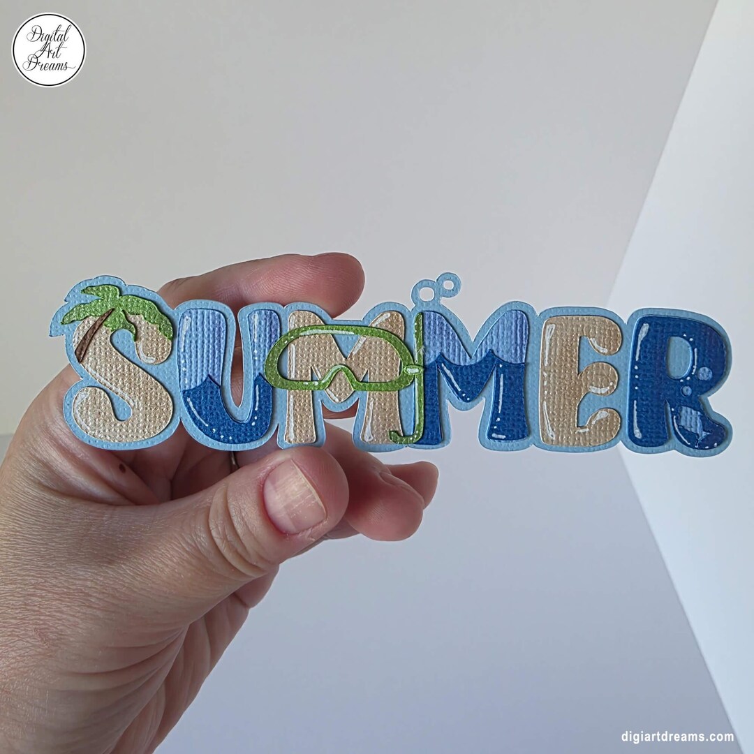 Summer Scrapbook Title, Premade Paper Piecing for Scrapbooking Layouts ...