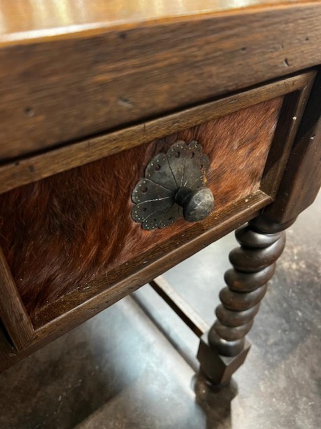 Concho Desk, Rustic Desk, Writing Desk With Drawers and Cowhide - Etsy