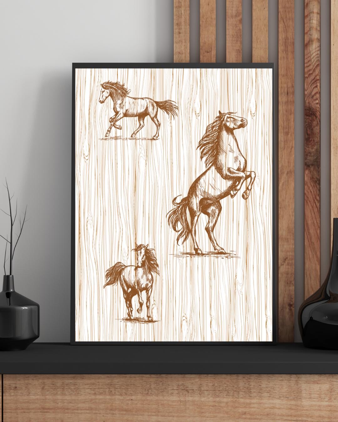 Elegant Horse Trio Print | Western Home Decor (digital Download) - Etsy