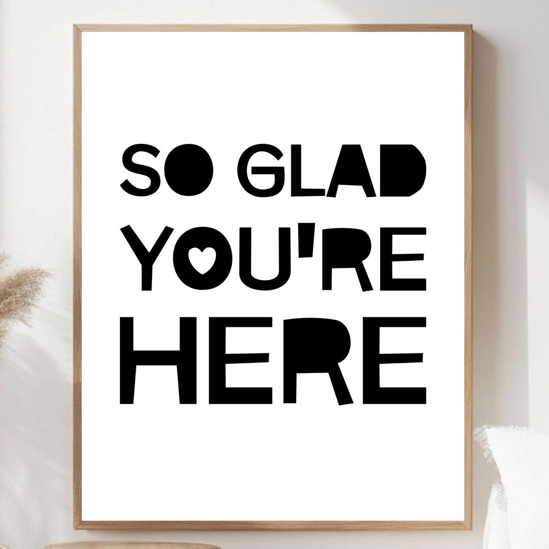 So Glad You're Here Print Entryway Wall Decor Wall Art for Entryway ...