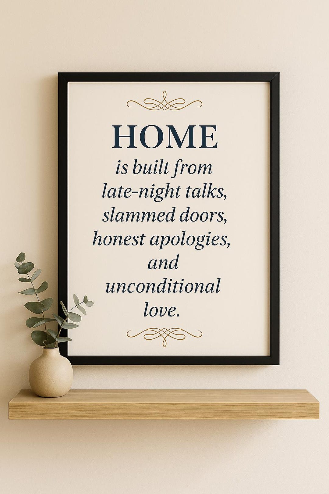Family Home Wall Art | Real Life Quote Print | Housewarming Gift - Etsy