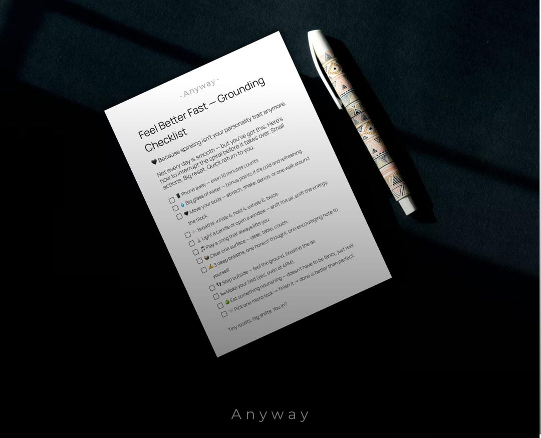 Grounding Checklist for Anxiety: Mental Health Self-care Tool ...
